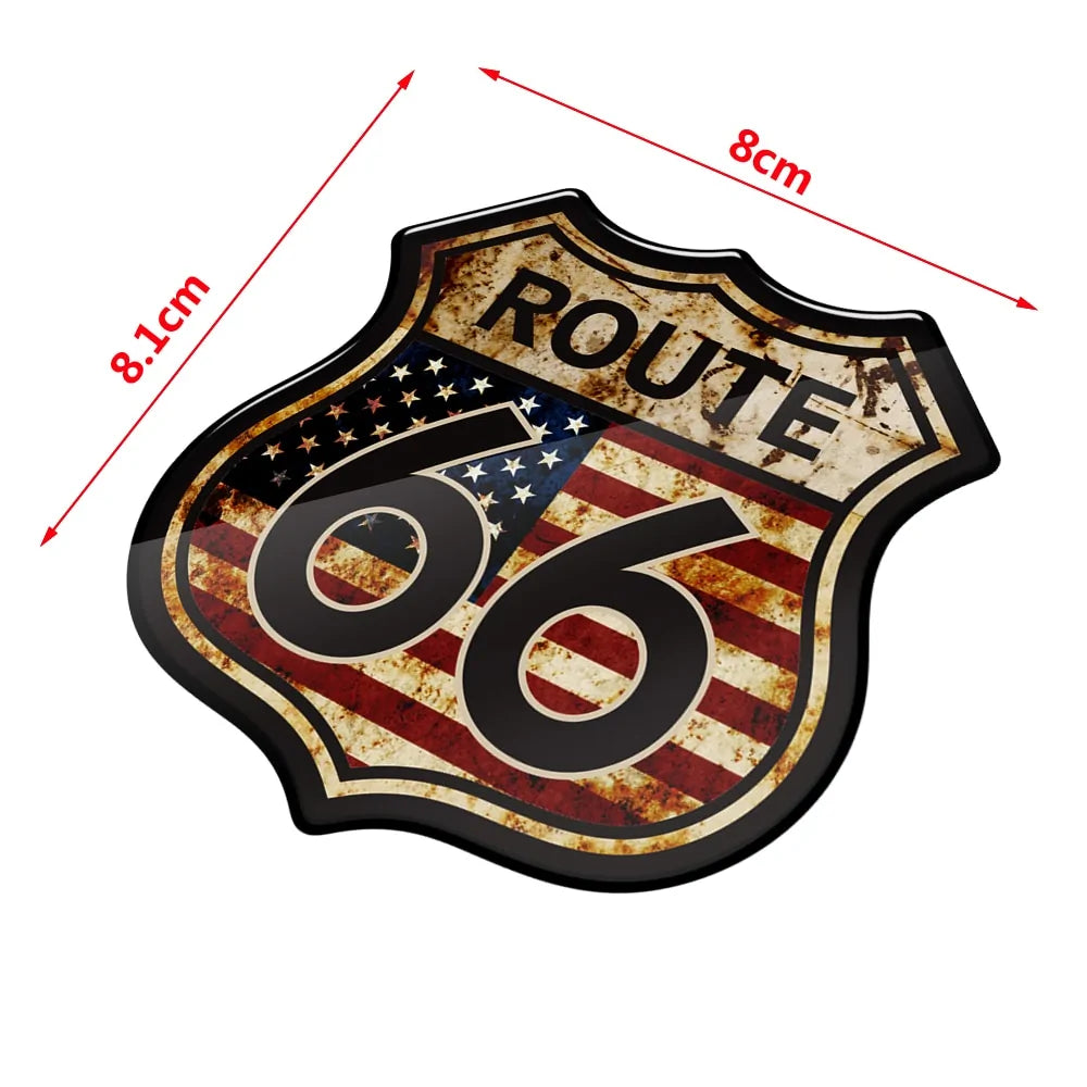 Route 66 3D Motorcycle Sticker – Route 66 Motorcycles Co Ltd